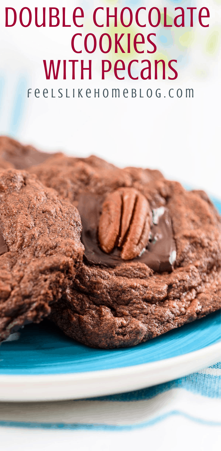 Chewy Double Chocolate Pecan Cookies - Feels Like Home™