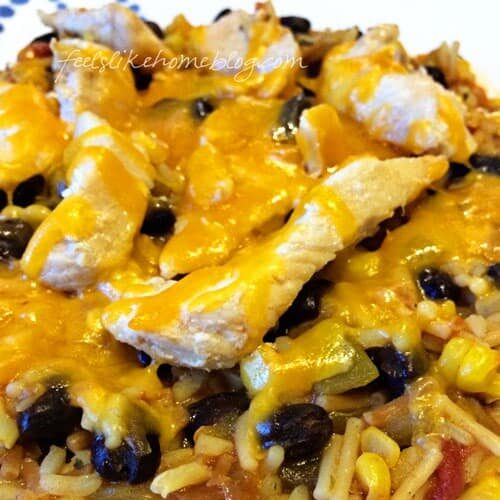 Cheesy Salsa Chicken and Rice - Feels Like Home™