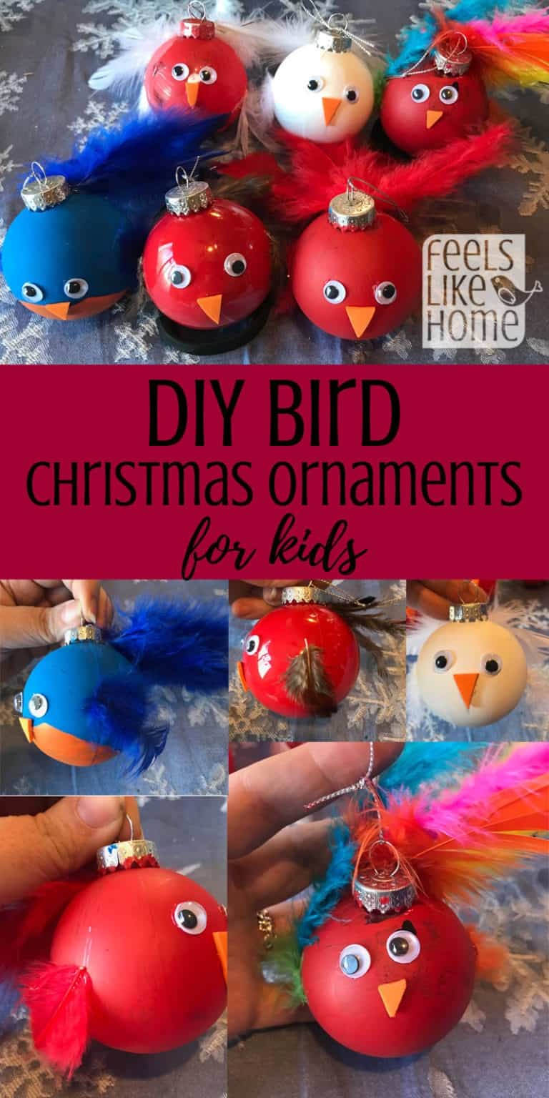 Cute Bird Ornament - DIY Christmas Craft for Kids - Feels Like Home™