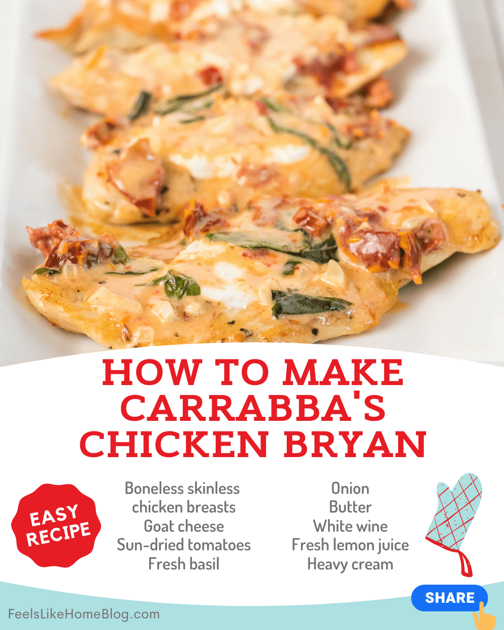 Chicken Bryan at Home - Copycat Carrabba's Recipe - Feels Like Home™