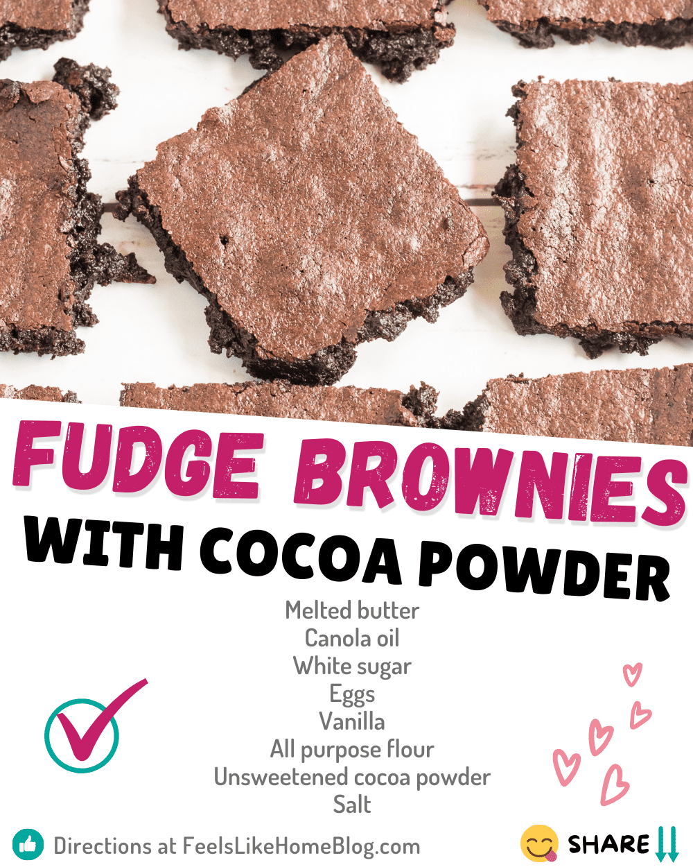 The Best Cocoa Powder Brownies Recipe - Feels Like Home™