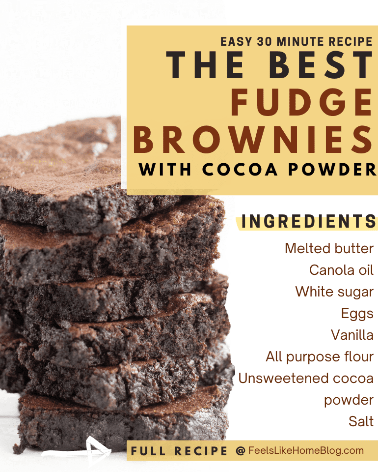 The Best Cocoa Powder Brownies Recipe - Feels Like Home™