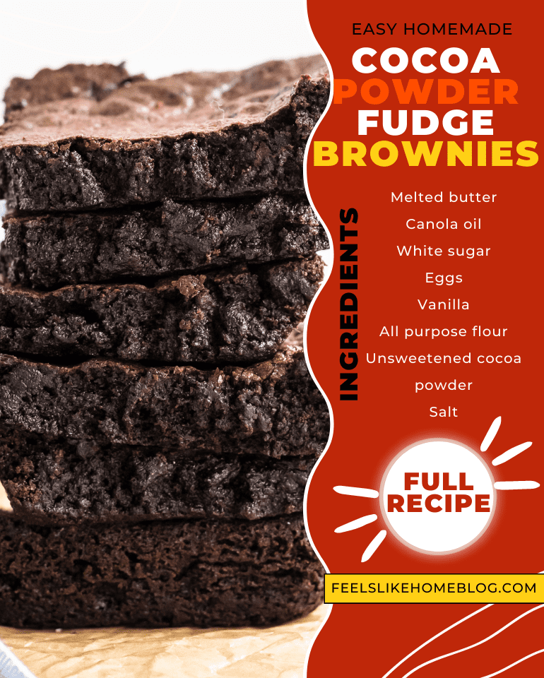 The Best Cocoa Powder Brownies Recipe - Feels Like Home™