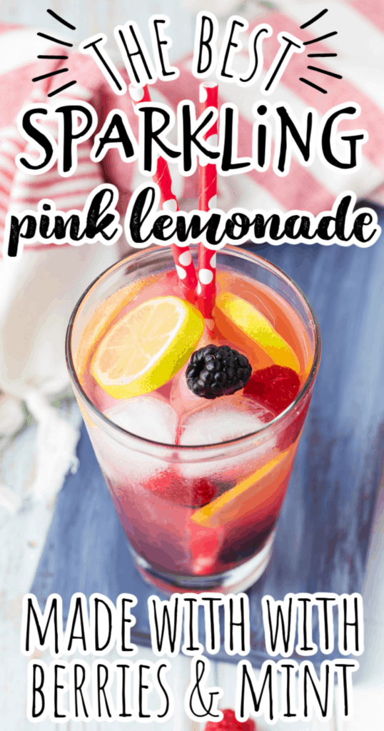Sparkling Pink Lemonade with Berries and Mint - Feels Like Home™