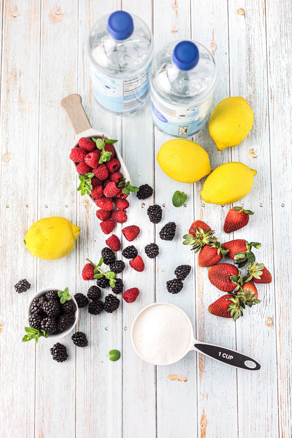 Sparkling Pink Lemonade with Berries and Mint - Feels Like Home™