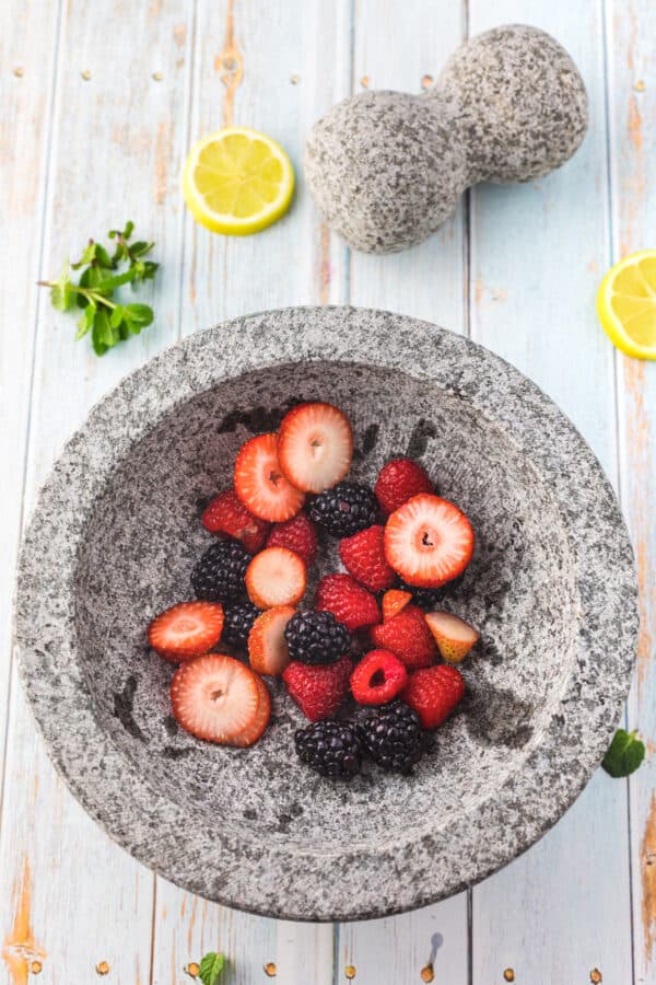 Sparkling Pink Lemonade with Berries and Mint - Feels Like Home™