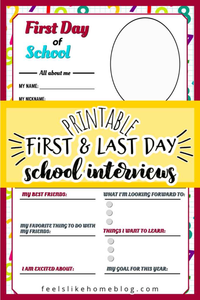 Printable First & Last Day of School Interview Questions for Kids