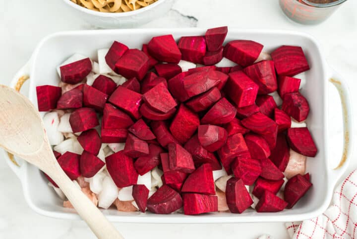 Roasted Chicken and Beets with Noodles - Feels Like Home™