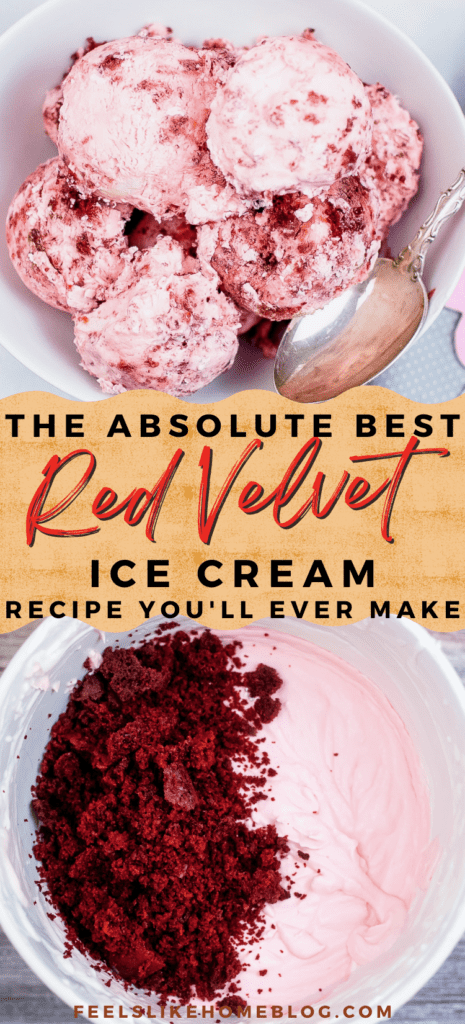 No Churn Red Velvet Ice Cream with Cream Cheese - Feels Like Home™