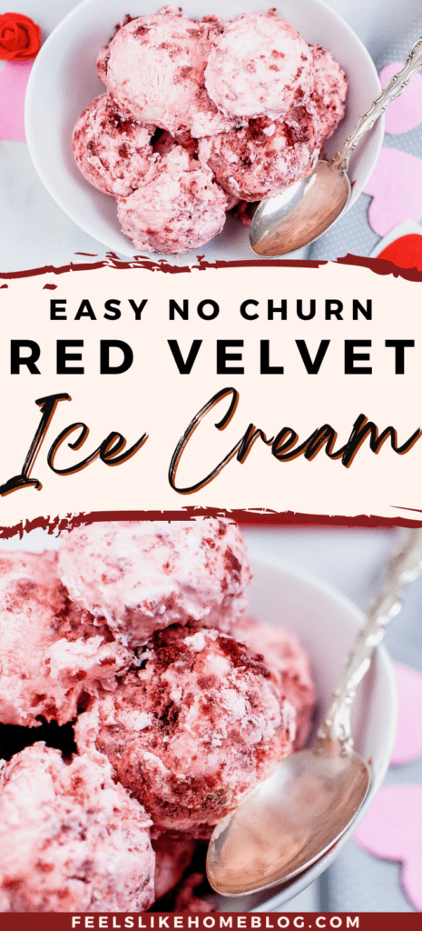 No Churn Red Velvet Ice Cream with Cream Cheese - Feels Like Home™