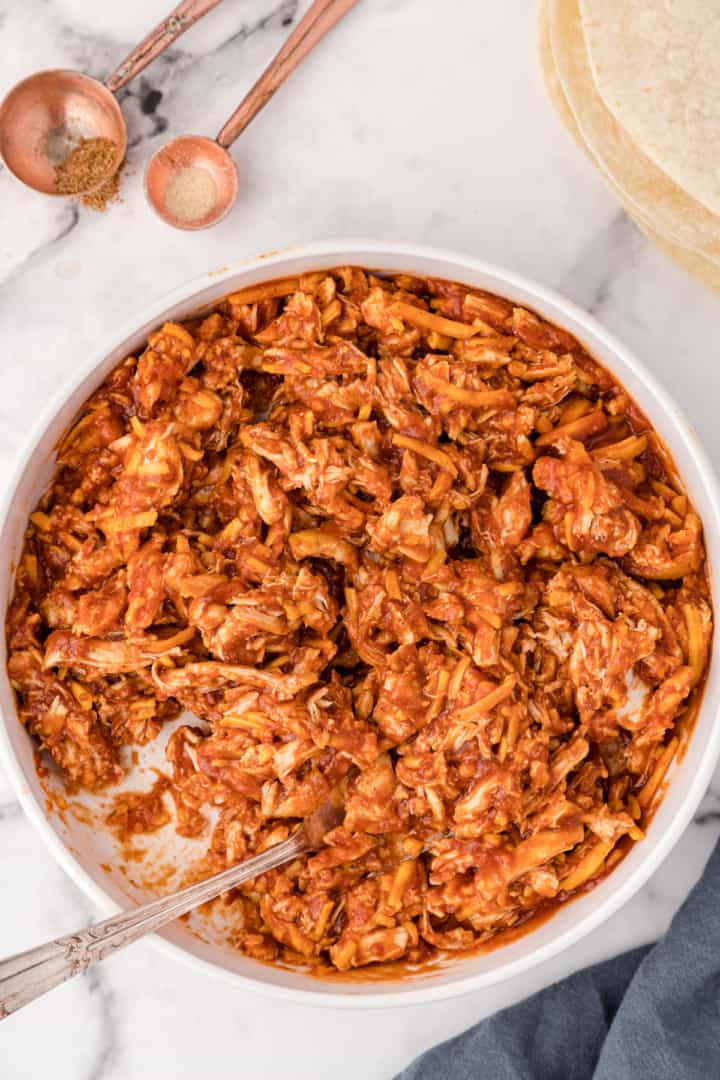 The Best BBQ Chicken Enchiladas