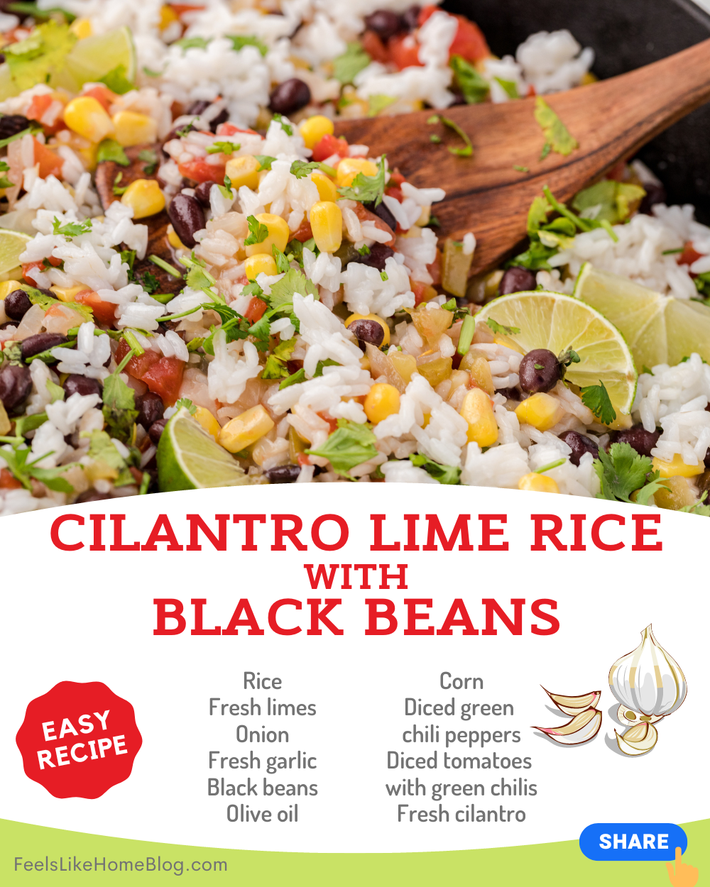 Cilantro Lime Rice with Black Beans, Corn, & Tomatoes