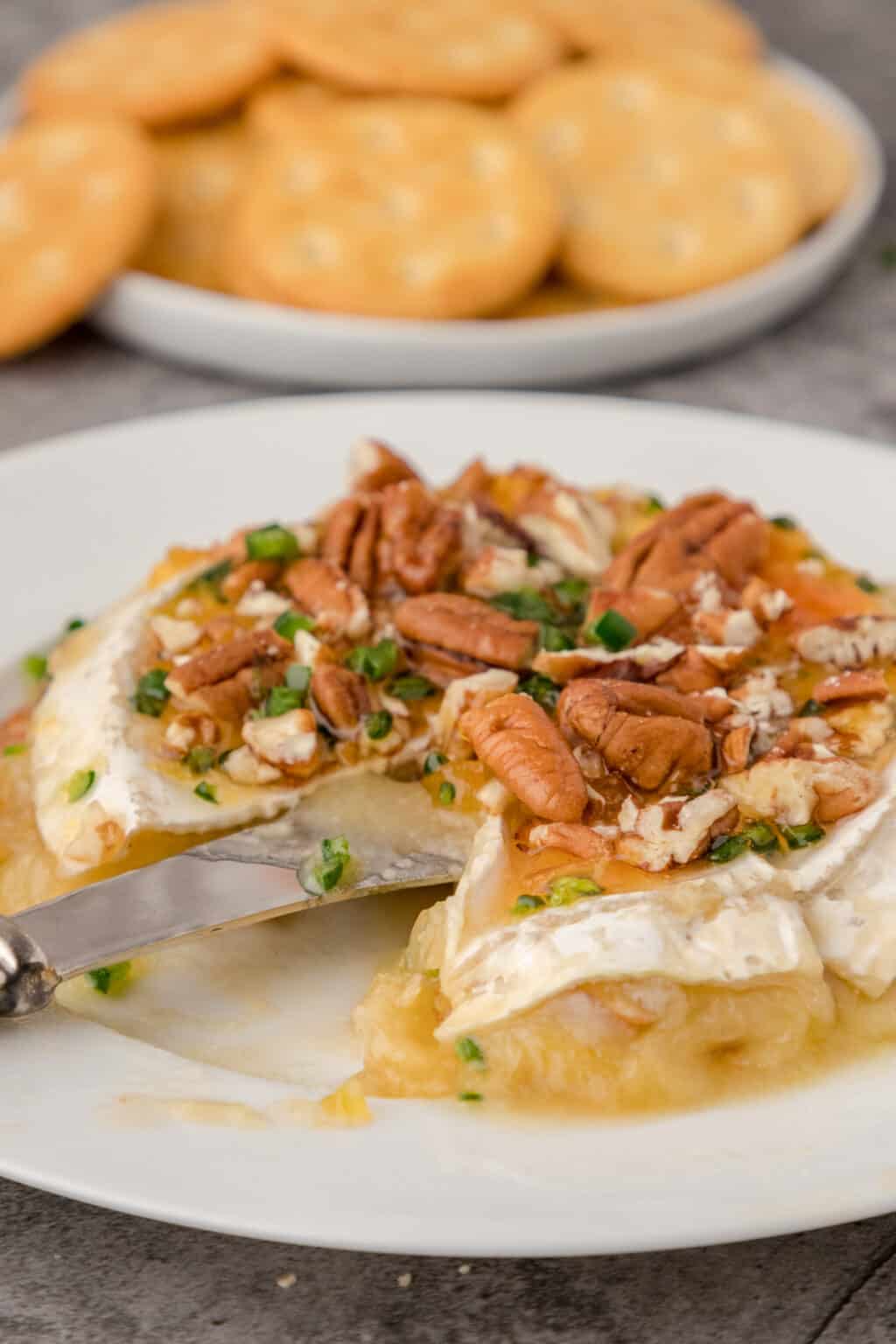 Sweet and Spicy Baked Brie with Apricot Jam - Feels Like Home™