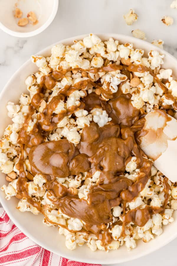 Copycat Cracker Jacks - Homemade Caramel Corn with Peanuts