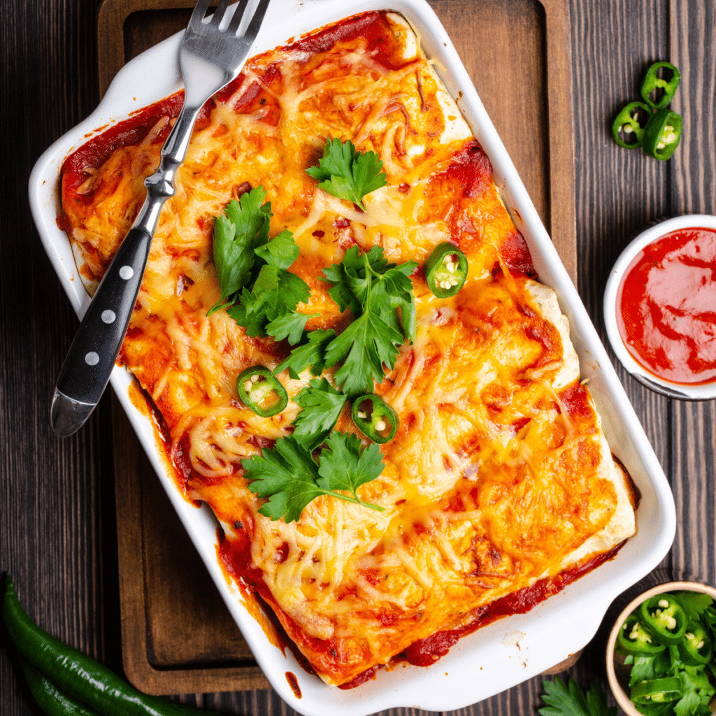 Cheese and Onion Enchiladas