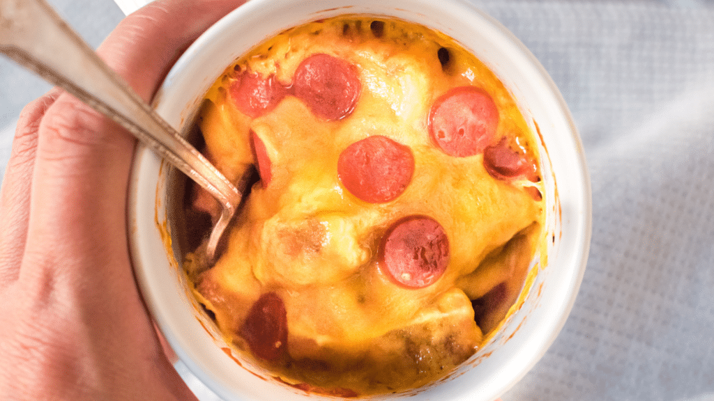 2 Minute Microwave Pizza in a Mug Recipe - Feels Like Home™