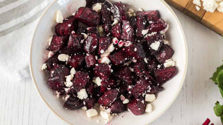 Oven Roasted Beets with Balsamic Glaze & Feta Cheese