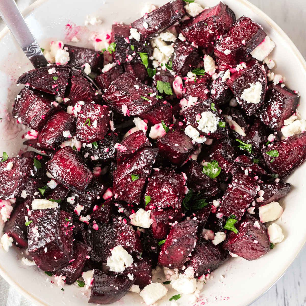 Oven Roasted Beets with Balsamic Glaze & Feta Cheese