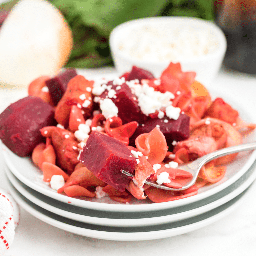 Roasted Chicken and Beets with Noodles - Feels Like Home™
