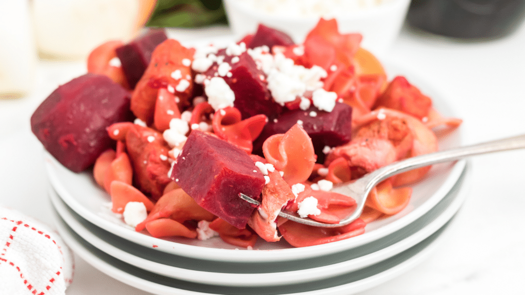Roasted Chicken and Beets with Noodles - Feels Like Home™