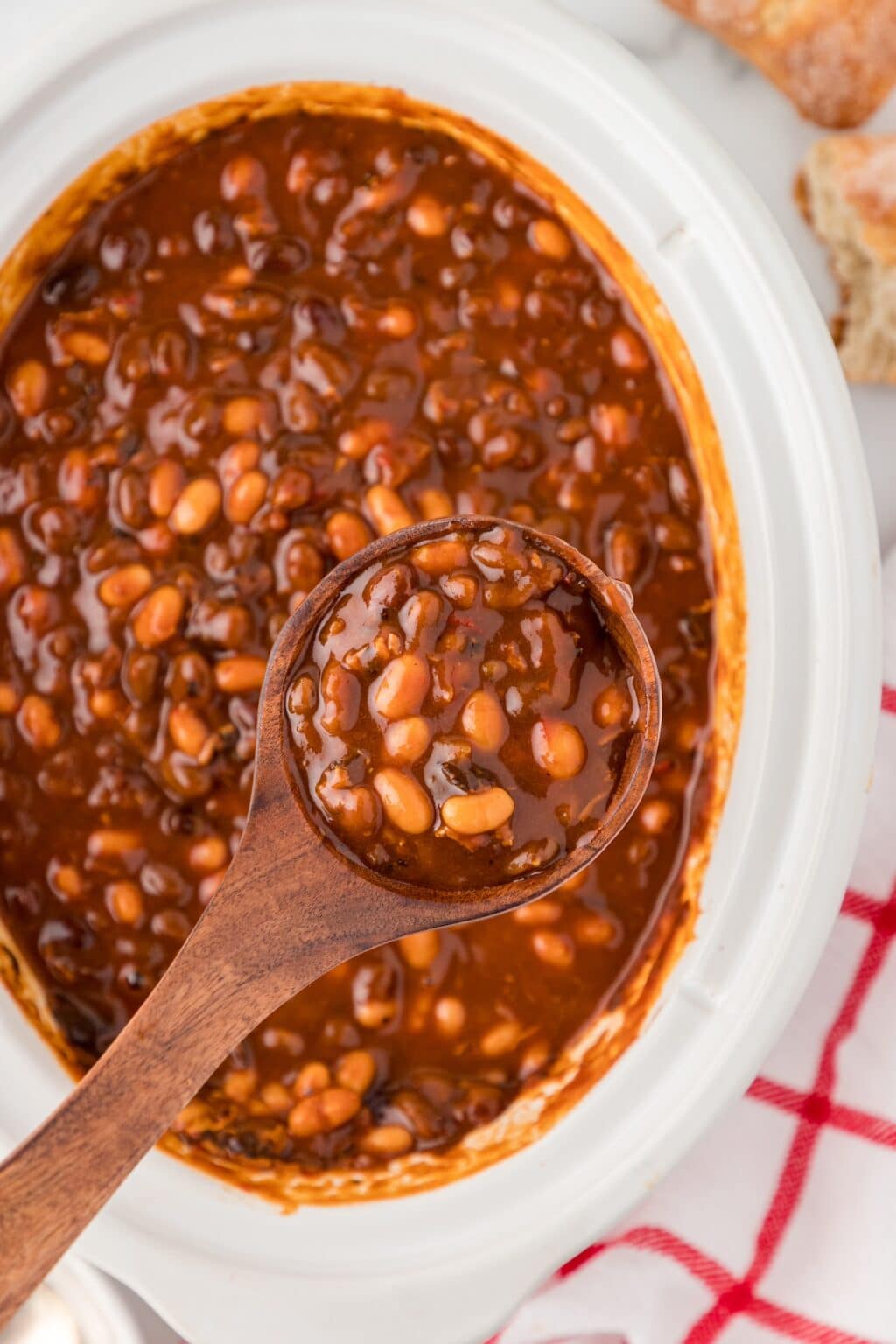 CrockPot BBQ Baked Beans with Bacon Plus Stovetop Instructions