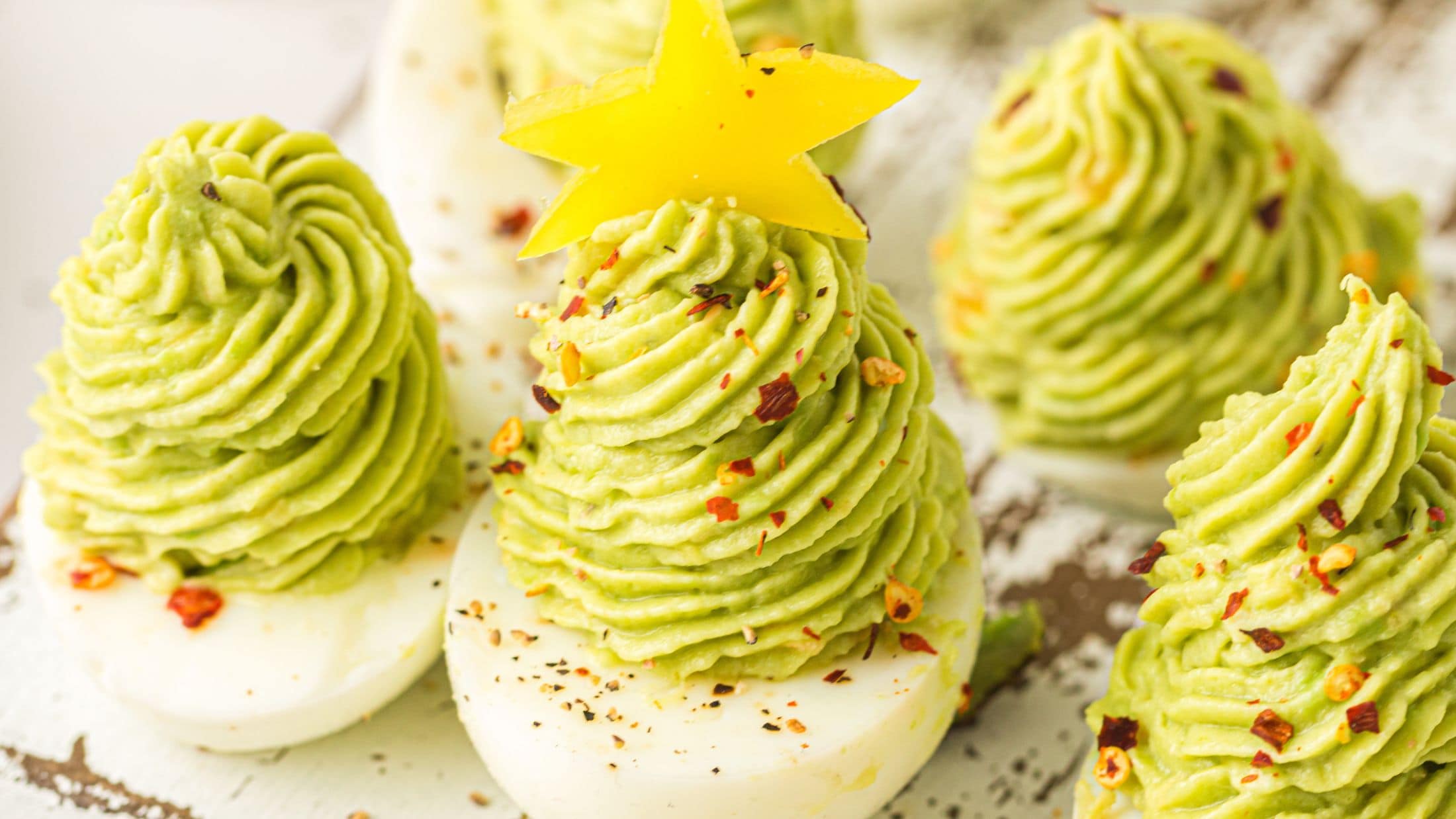 Christmas Tree Deviled Eggs - Feels Like Home™